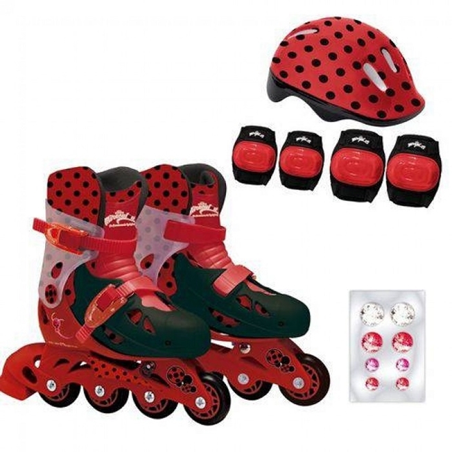 Kit Patins Ladybug 33 ao 36 com Acessórios de Segurança - Kit Patins ...